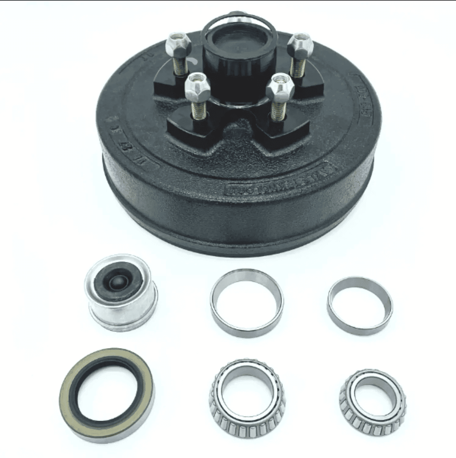 545 Lug 3.5K Brake Hub 10″ BLK w/bearings seal dust cap and lugs (DRY KIT)